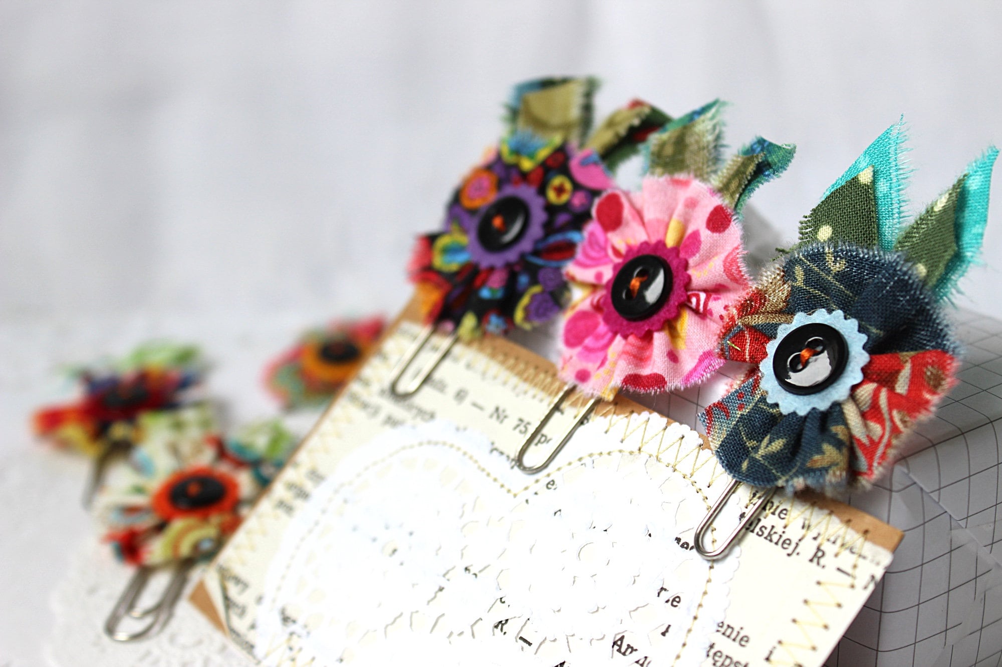 Paper Clip Bookmark Flower Paper Clip Paper Clip Place | Etsy