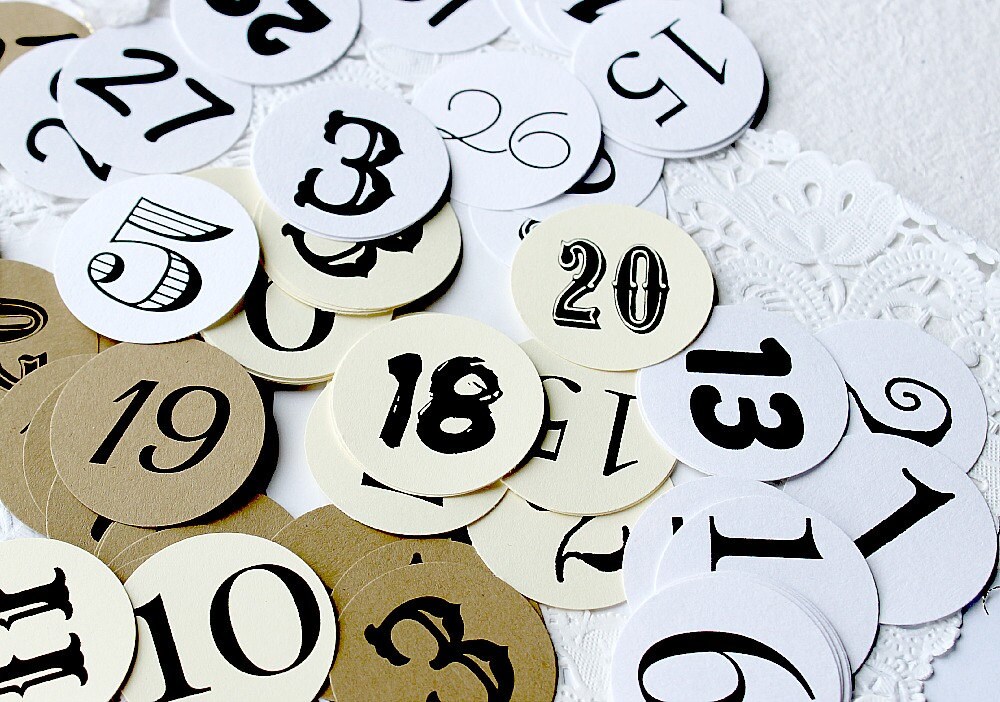 Number Tags Scrapbook Embellishments December Daily Junk - Etsy