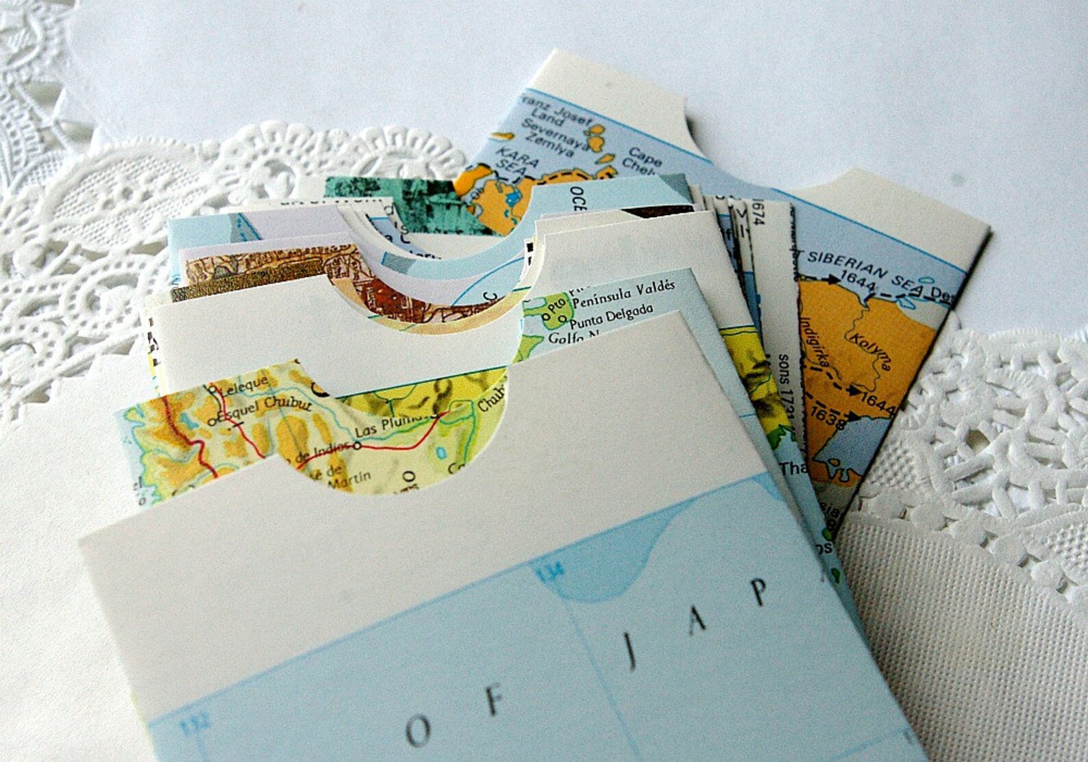 Handmade Map Envelopes: Gift Card Sleeves, Junk Journal Supply - Set of ...