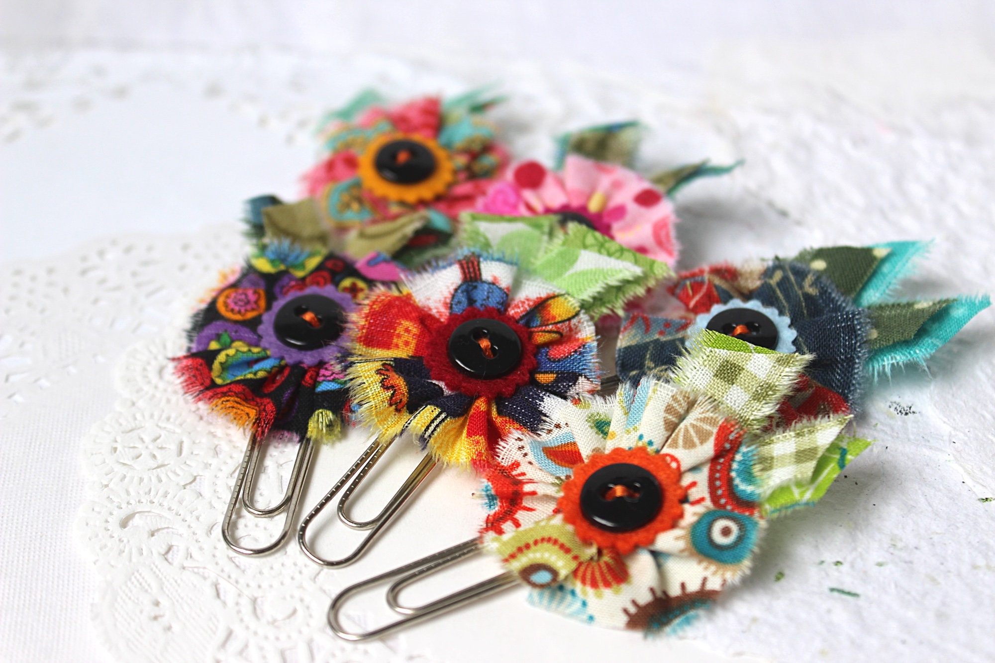 Paper Clip Bookmark Flower Paper Clip Paper Clip Place | Etsy