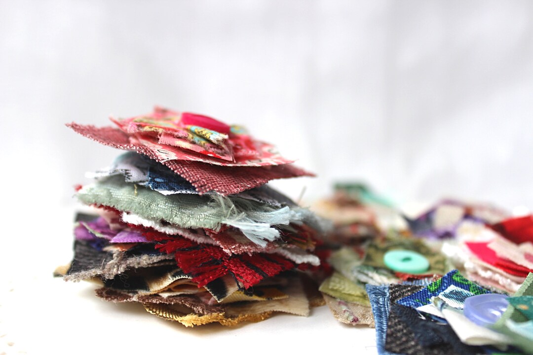 Fabric Snippets, Fabric Clusters, Junk Journal Embellishment, Junk ...