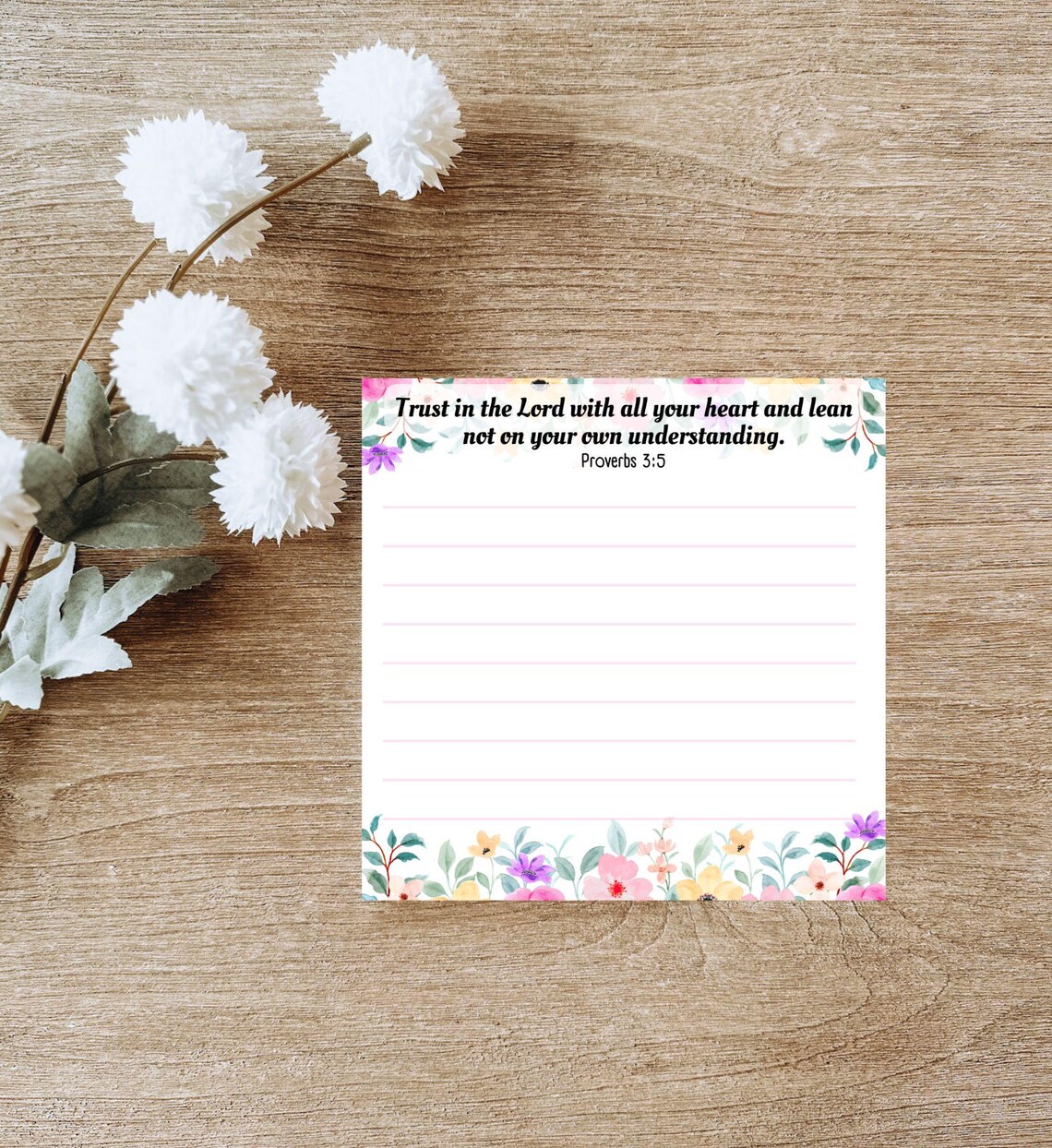 Christian Notepad, Proverbs 3:5, Bible Verse Notepads, Bible Verse Memo ...