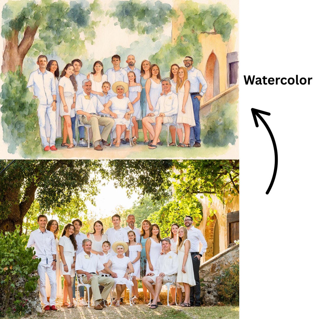 Custom Family Portrait From Photo – Digital Download in 7 Art Styles ...