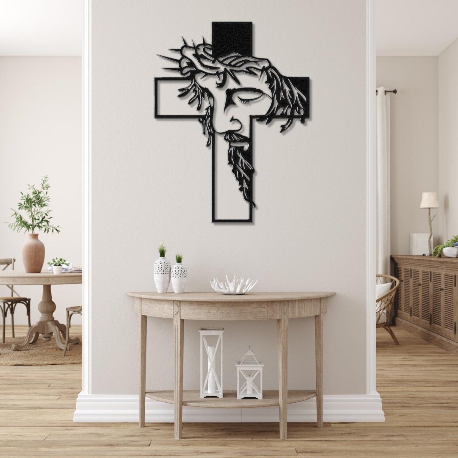 Metal Wall Art, Metal Jesus Wall Decor, Metal Jesus and the Cross Decor ...