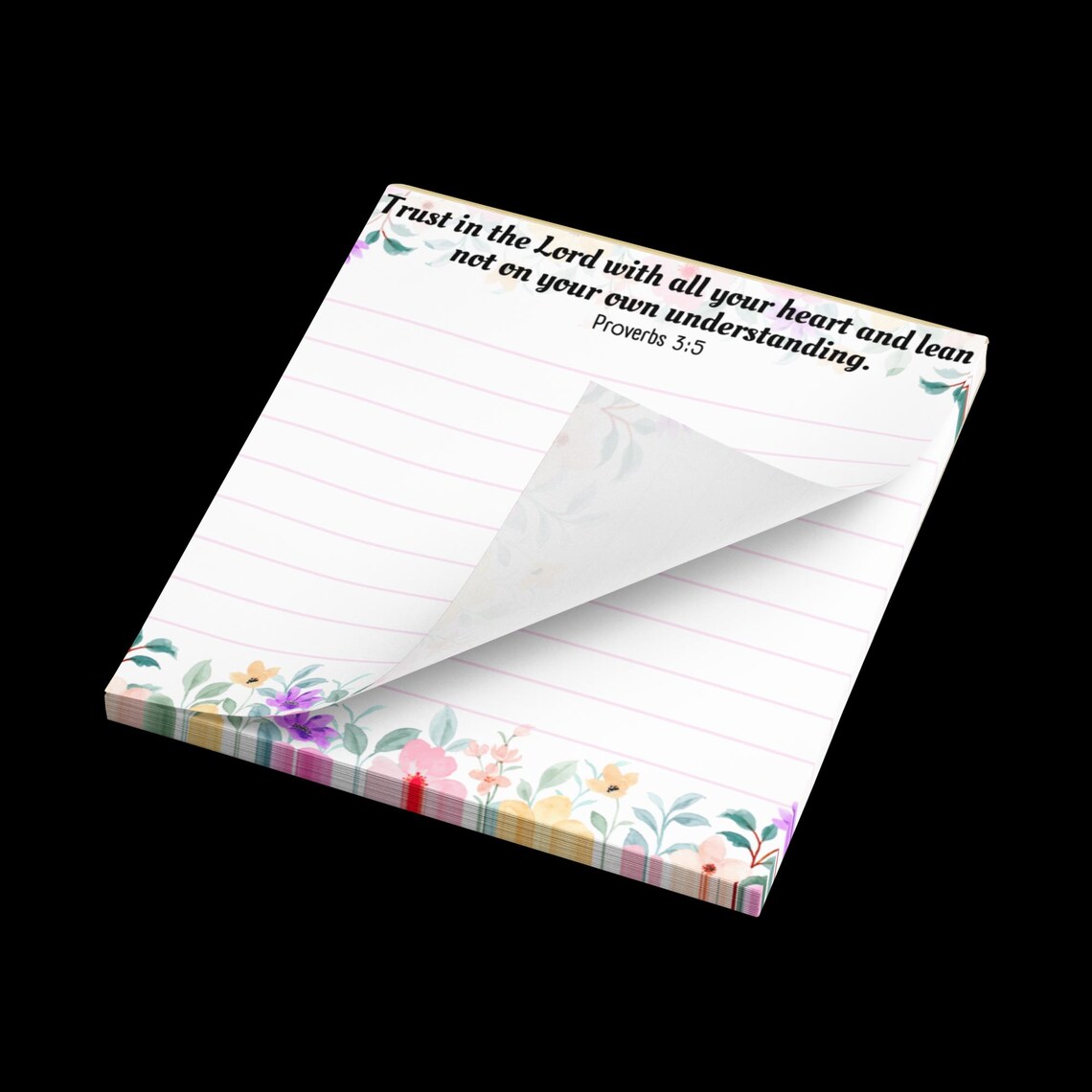 Christian Notepad, Proverbs 3:5, Bible Verse Notepads, Bible Verse Memo ...