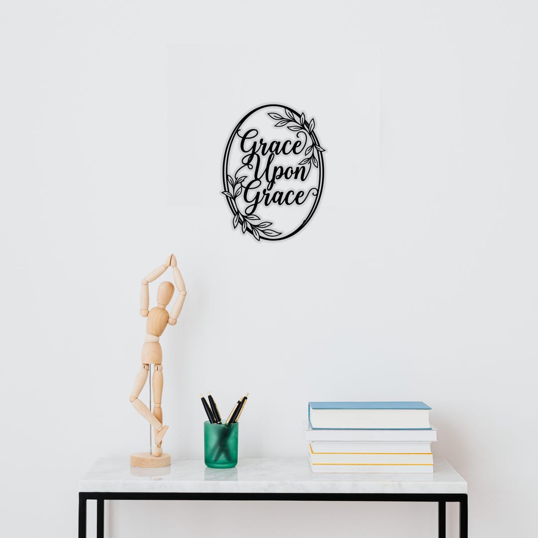 Grace Over Grace Metal Wall Art - Christian Scripture Faith Sign ...