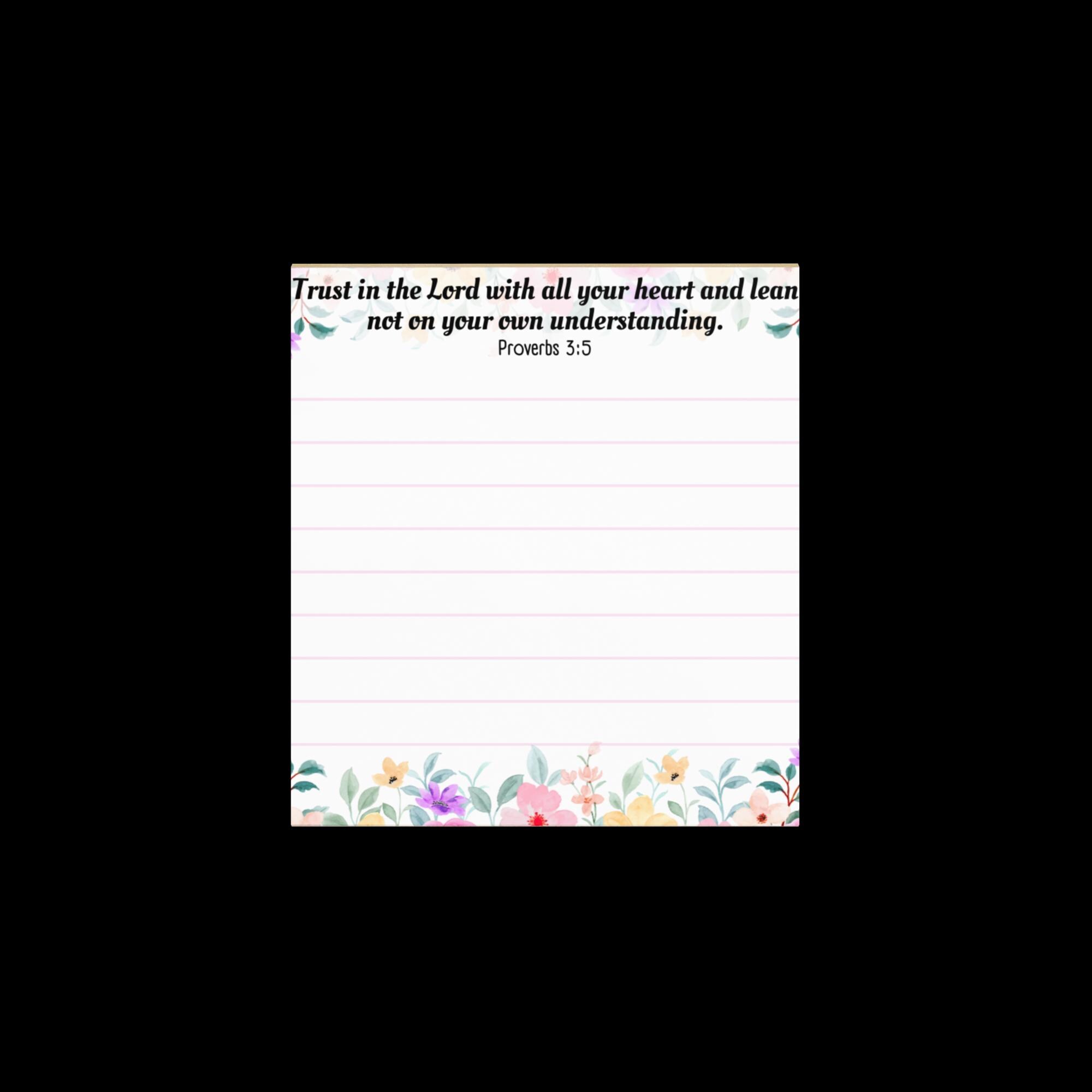 Christian Notepad, Proverbs 3:5, Bible Verse Notepads, Bible Verse Memo ...