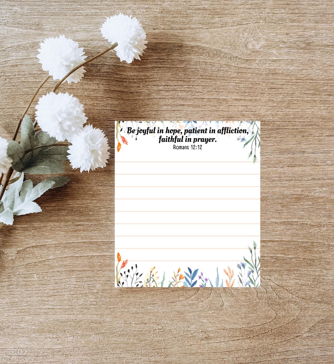 Christian Notepad, Romans 12:12, Bible Verse Notepads, Bible Verse Memo ...