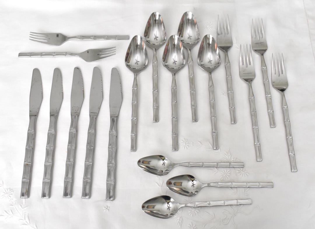 Vintage Stainless 18-8 Flatware - Bamboo Pattern - Made in Japan - Set ...