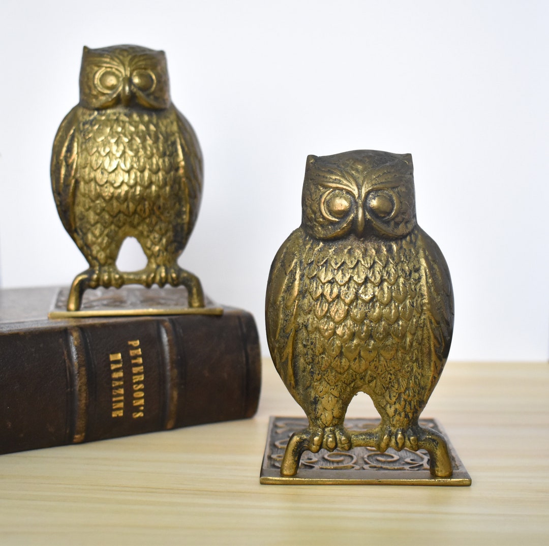 Brass Finish Wise Owl Bookends - Etsy