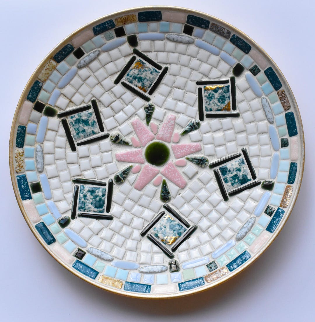 Mid Century Kraftware Decor Mosaic Tile Plate - Large - Etsy