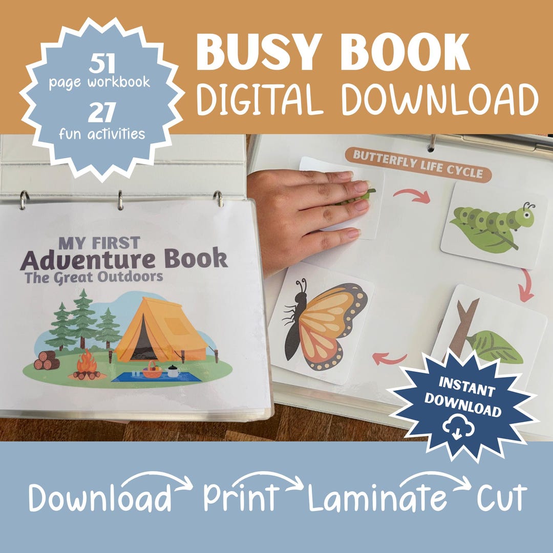Printable Toddler Busy Book: Preschool Learning Activities (digital ...
