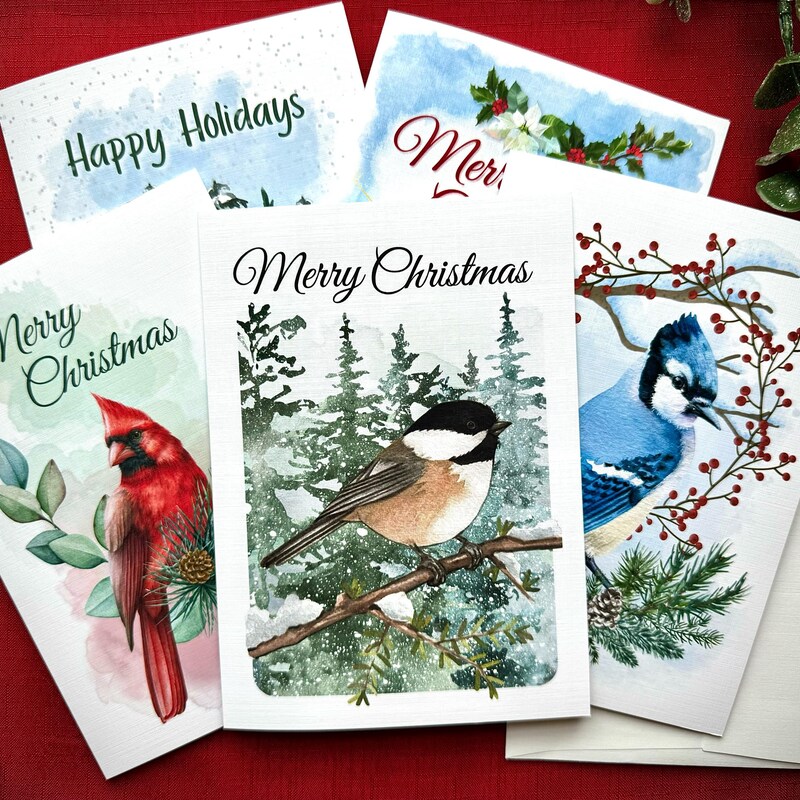 Bird Christmas Card - Etsy