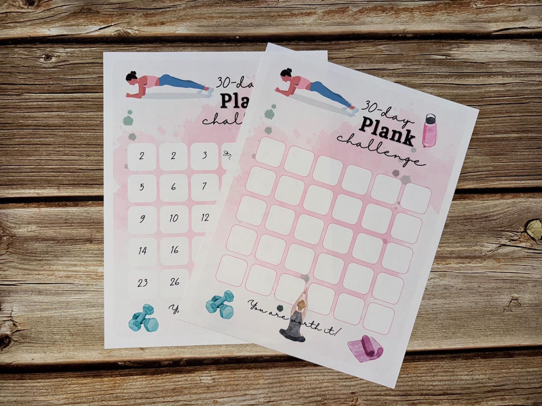 Printable 30 Day Plank Weights Workout Plan - Digital Download Fitness ...
