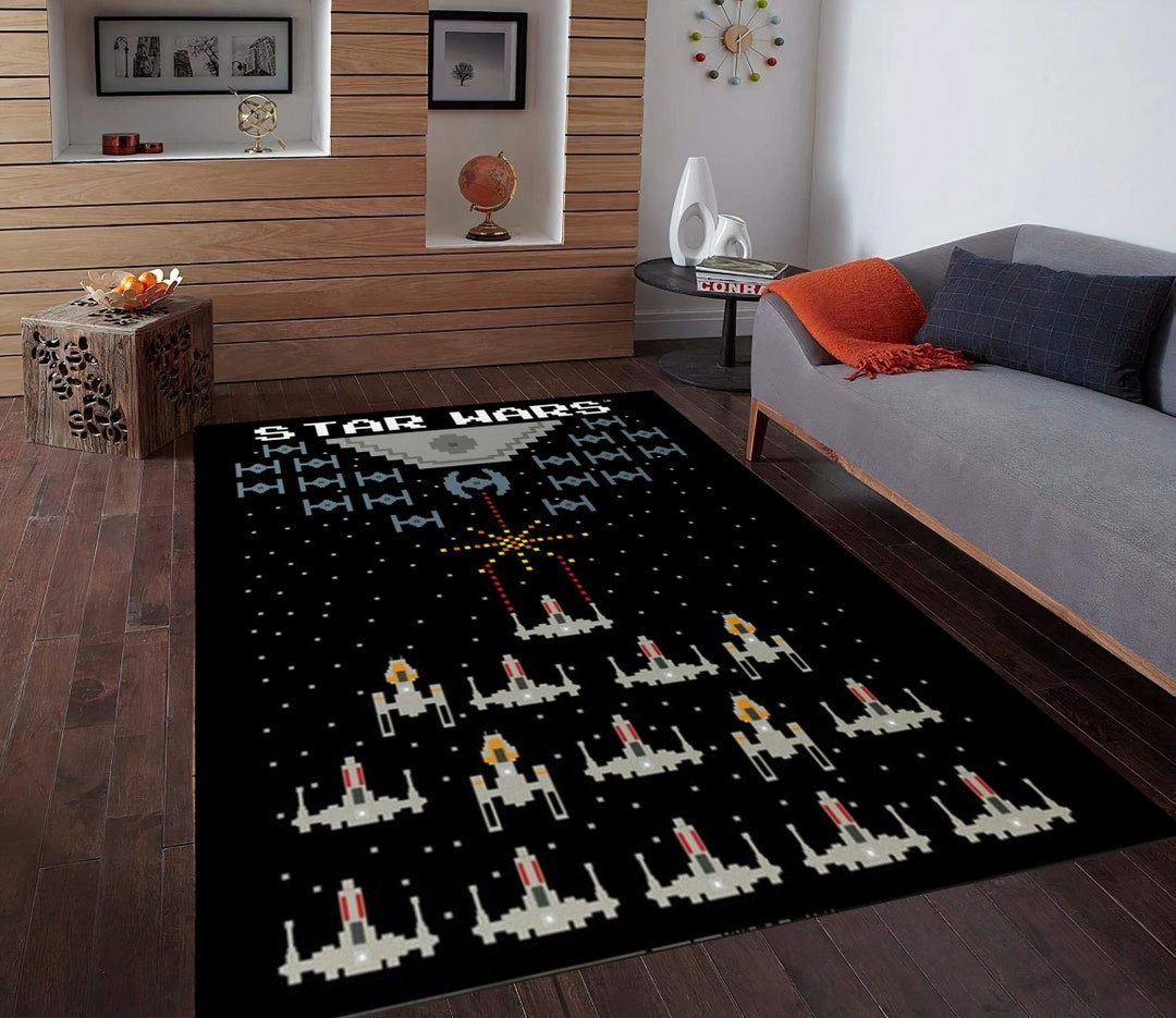 Retro Game Star Wars Pixel Art Rug, Starwars Mosaic Pattern Rug, Rugs ...