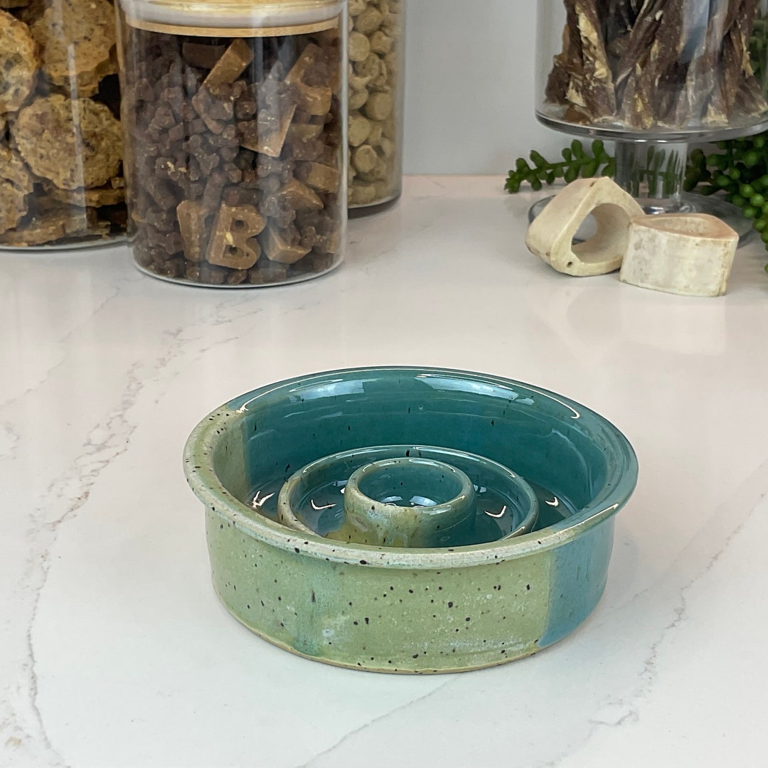 Small Dog or Cat 3/4 Cup Slow Feeder Ceramic Bowl - Etsy