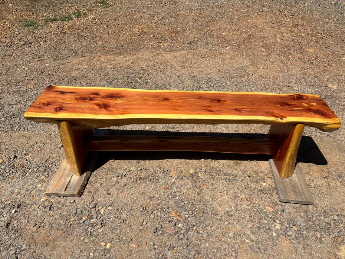 Eastern Red Cedar Log Bench - Etsy