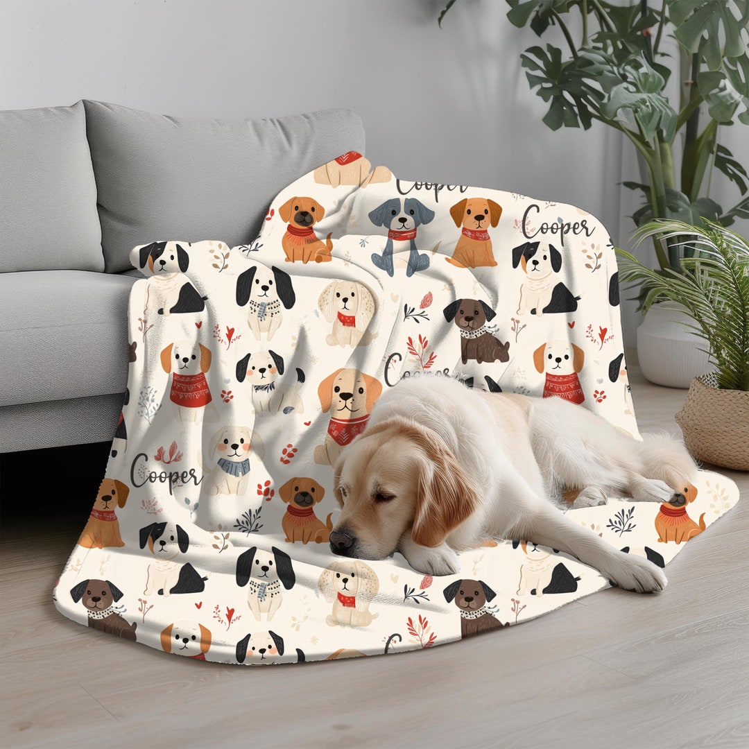 Minky Plush Dog Blanket: Personalized Pet Throw, Cozy Home Decor - Etsy