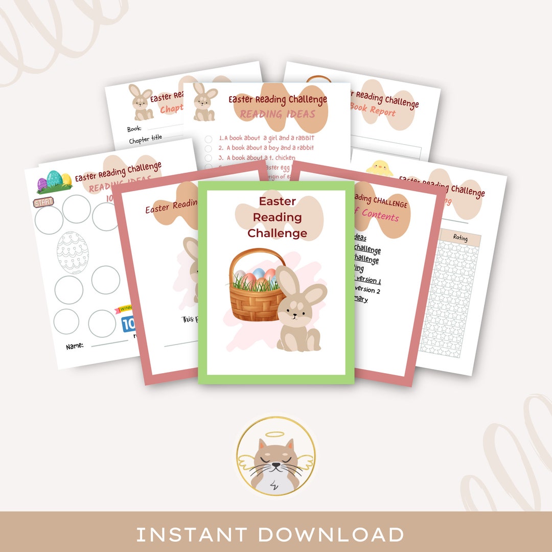 Printable Kids Easter Reading Challenge Journal Digital Download - Etsy