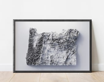 Utah Minimalist Relief Map | Stylized Art Cartography | Elevation ...
