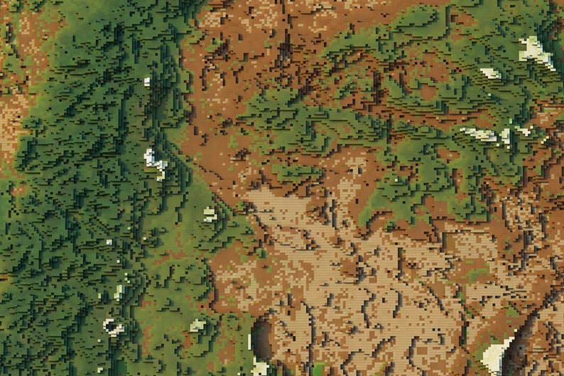 Oregon Stylized Voxel Art Relief Map | Map Art Cartography | Minecraft ...