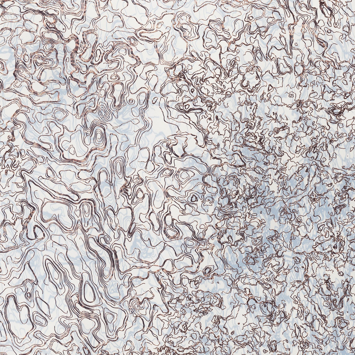 Ohio Copper Wire Topography Relief Map | Stylized Map Art Cartography ...