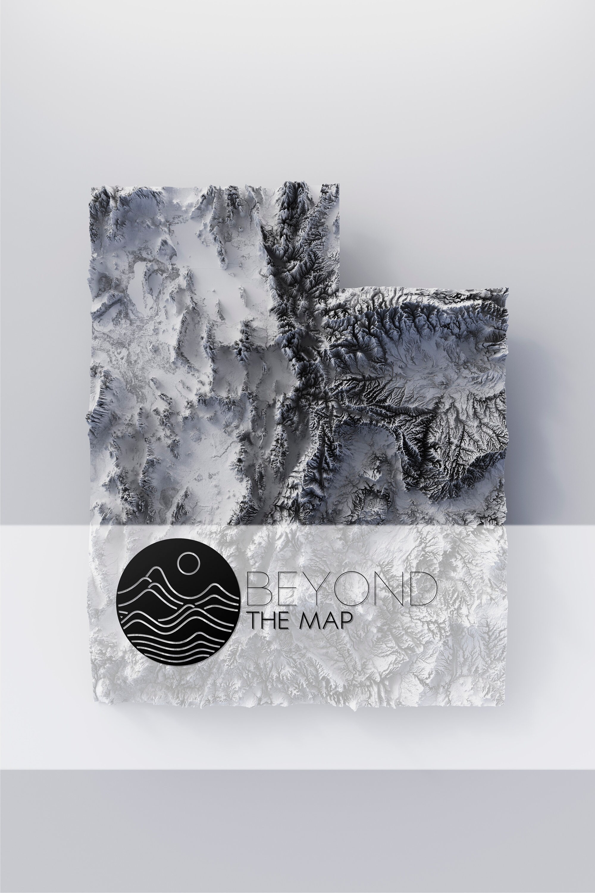 Utah Minimalist Relief Map | Stylized Art Cartography | Elevation ...