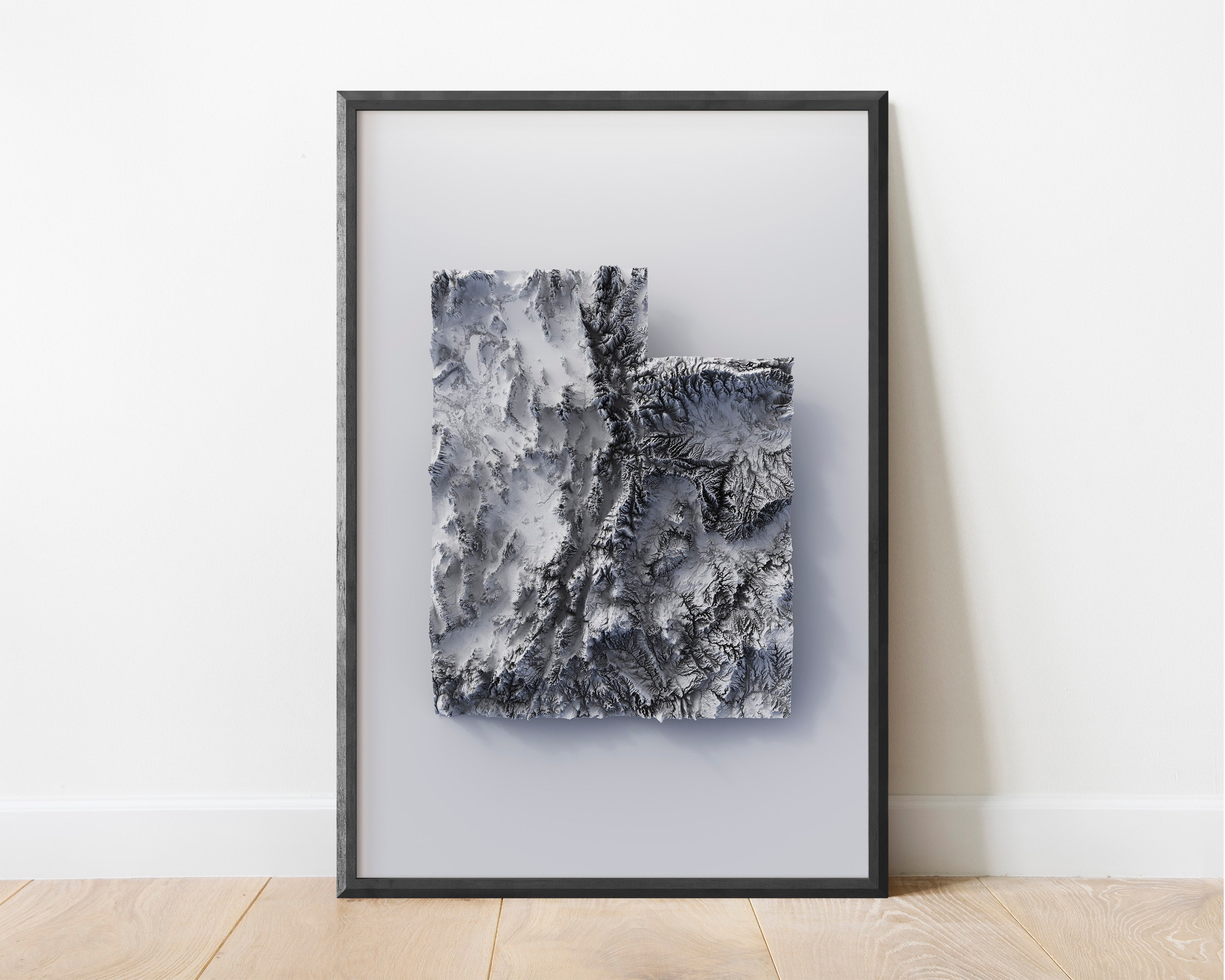 Utah Minimalist Relief Map | Stylized Art Cartography | Elevation ...