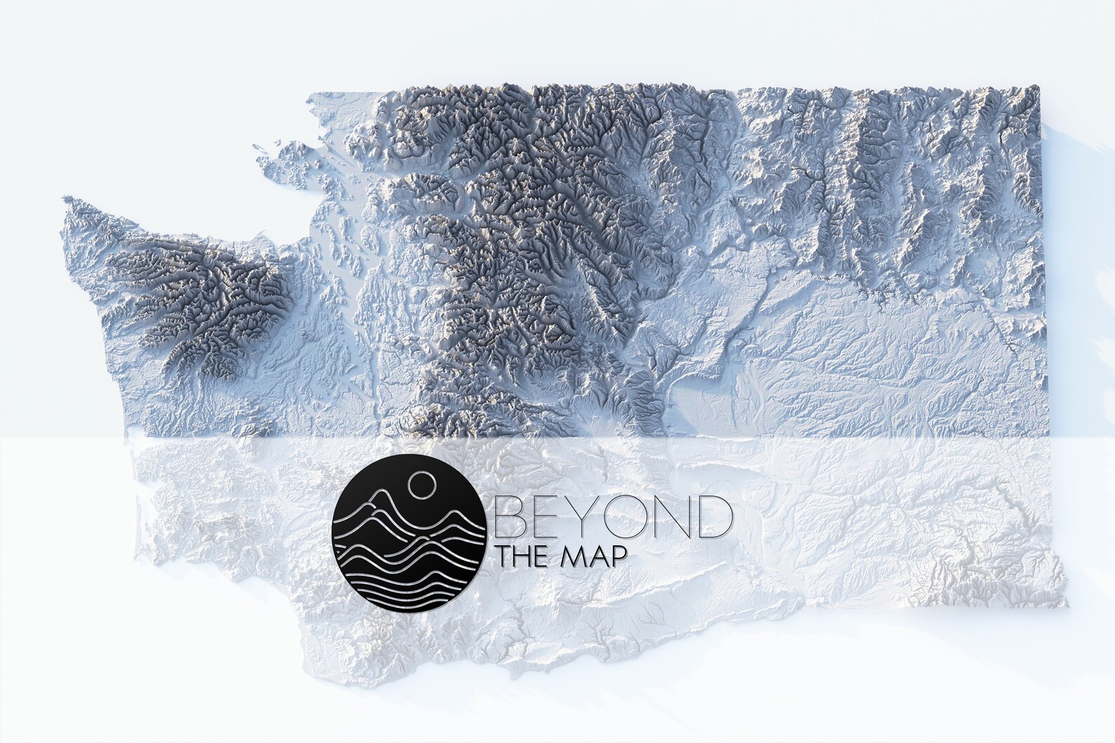 Washington Stylized Minimalist Relief Map Art Cartography Elevation ...