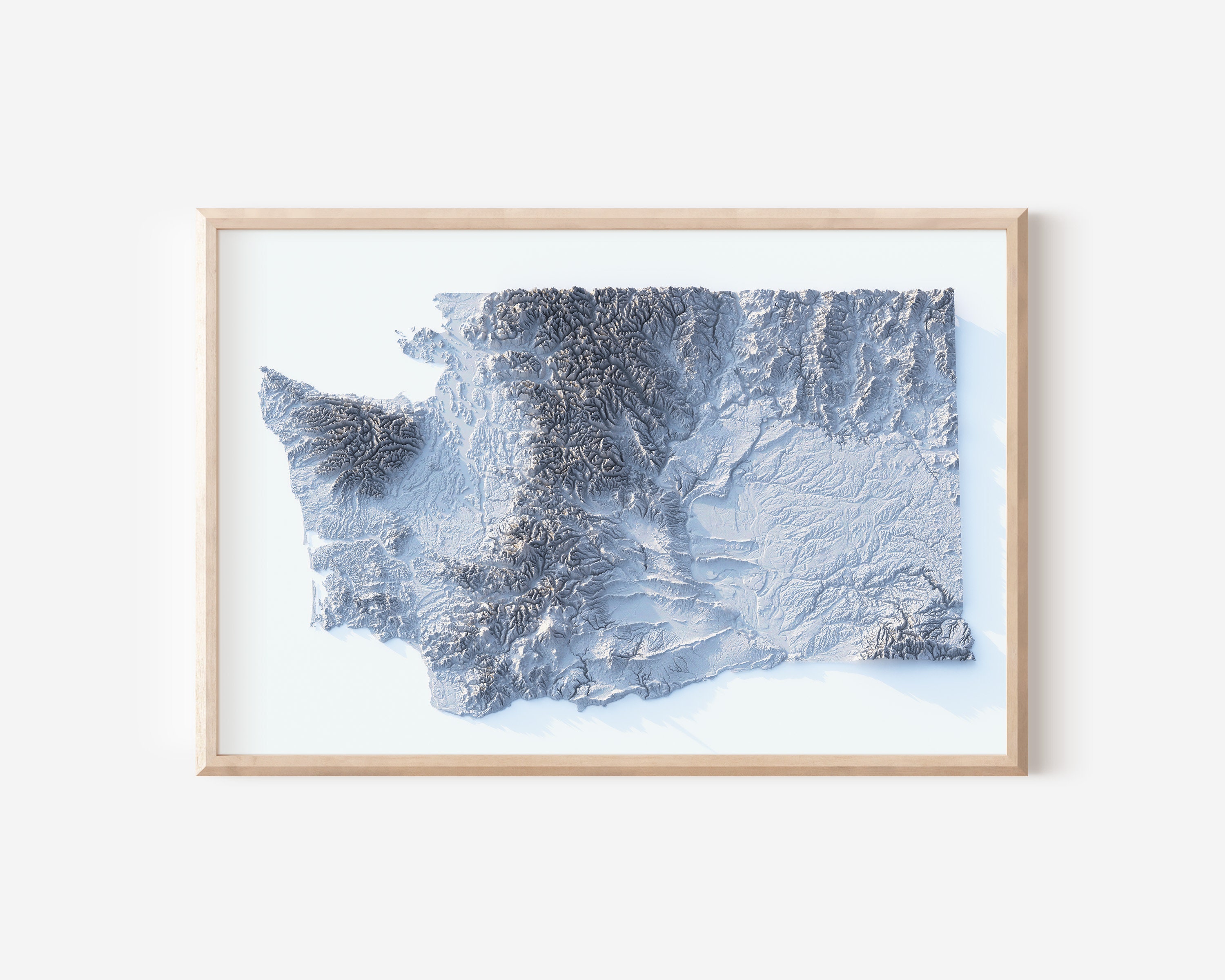 Washington Stylized Minimalist Relief Map Art Cartography Elevation ...