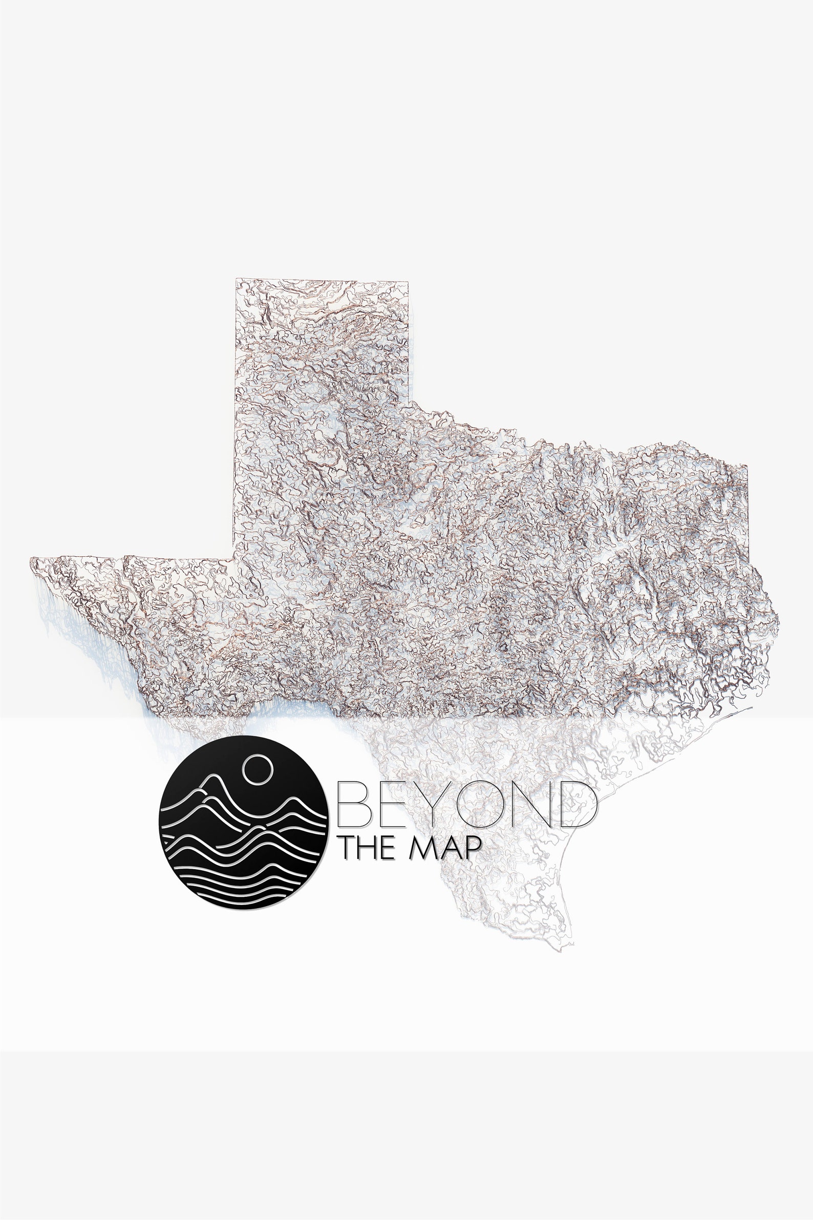 Texas Copper Wire Topography Relief Map | Stylized Map Art Cartography ...