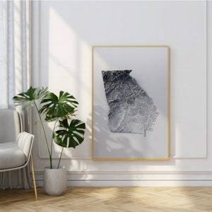 Georgia Minimalist Relief Map | Stylized Art Cartography | Elevation ...