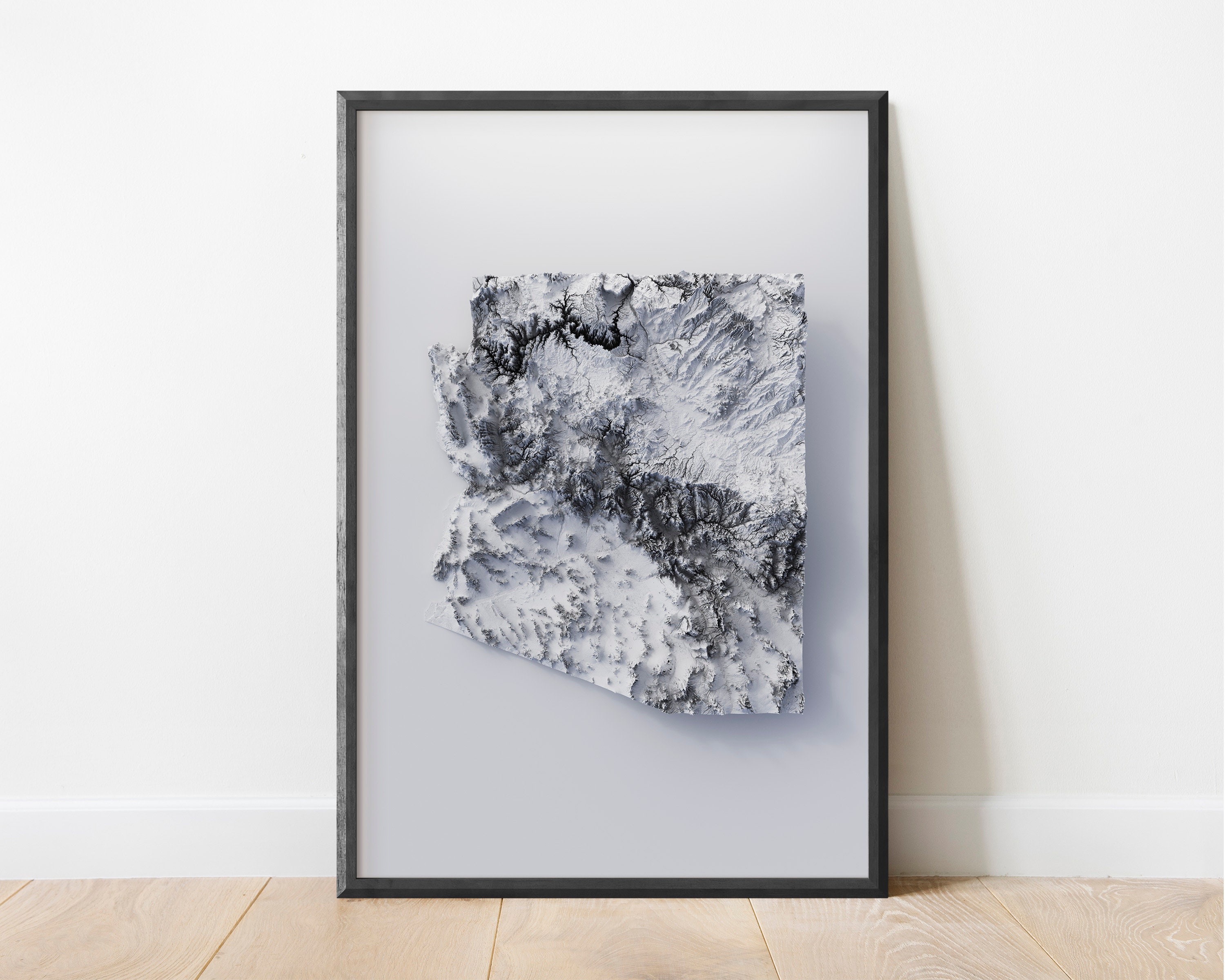 Arizona Stylized Minimalist Relief Map | Map Art Cartography ...