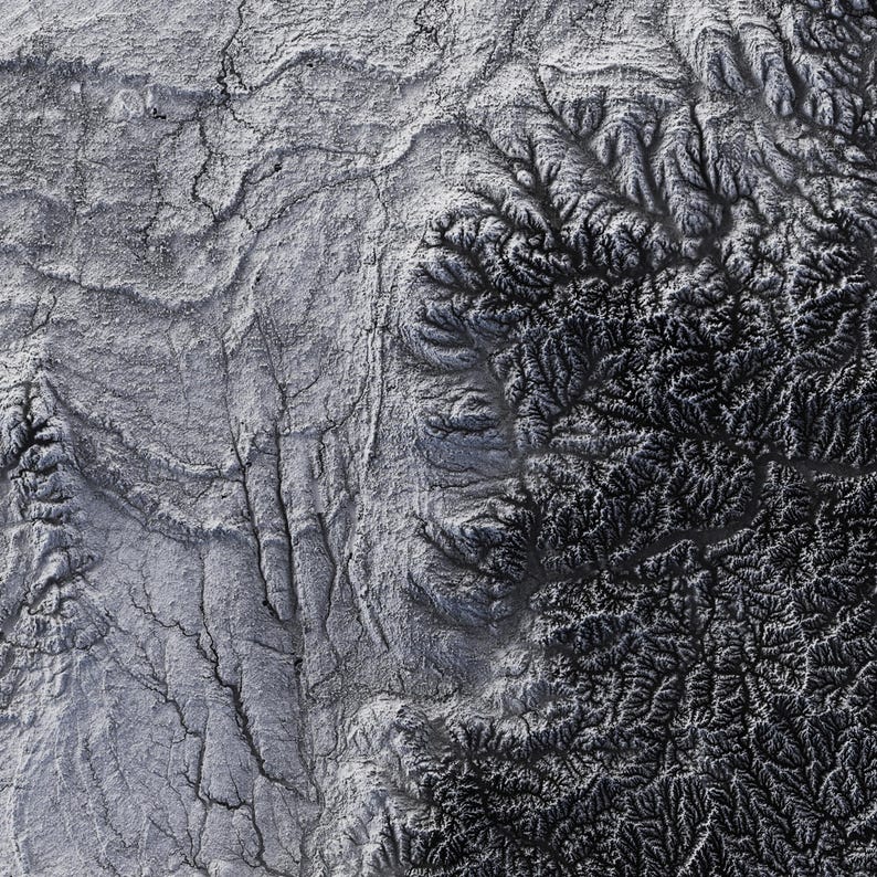 Ohio Minimalist Relief Map | Stylized Art Cartography | Elevation ...