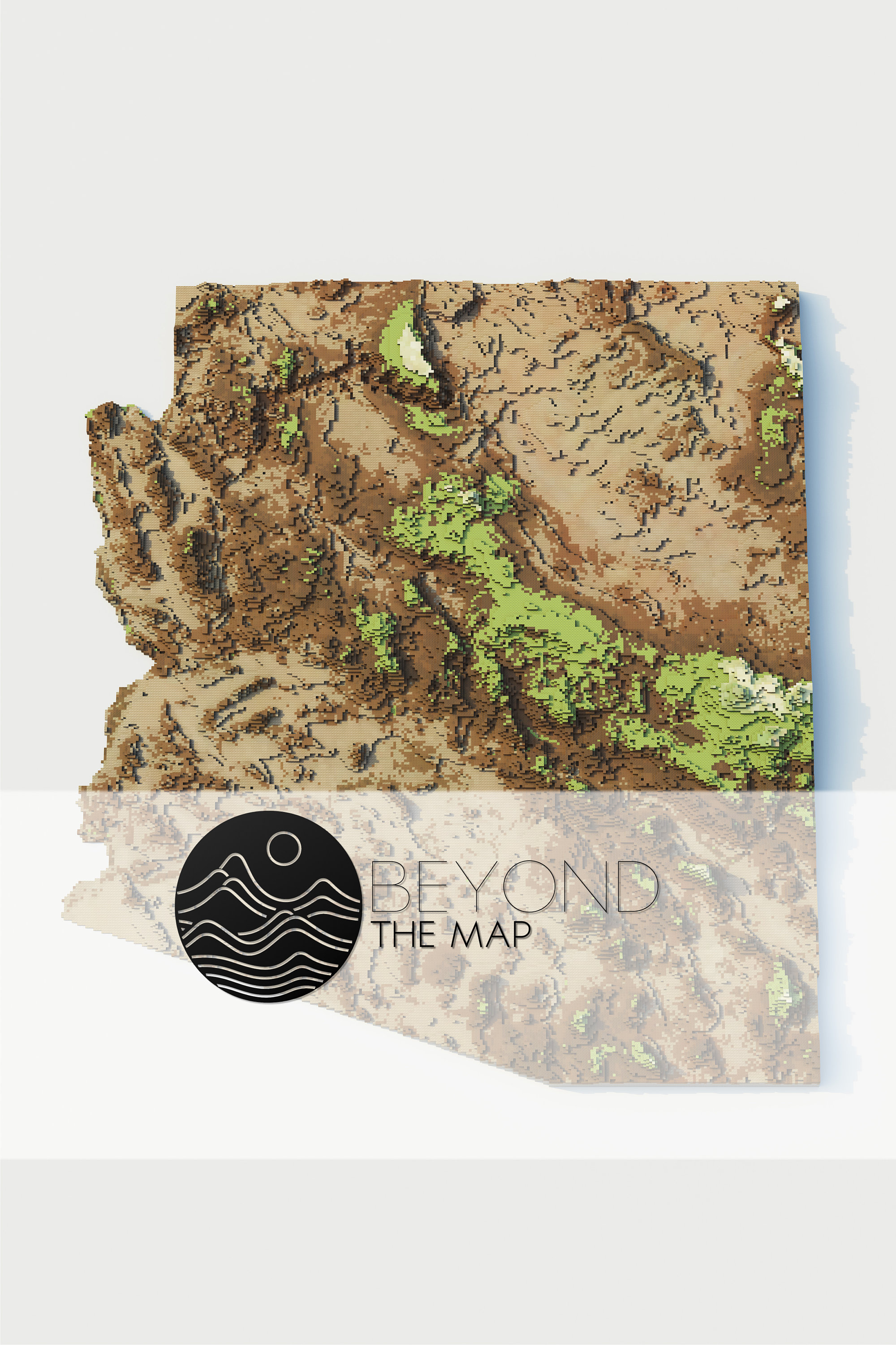 Arizona Stylized Voxel Art Relief Map Map Art Cartography Minecraft ...