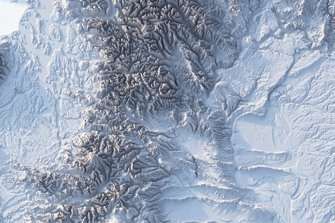 Washington Stylized Minimalist Relief Map Art Cartography Elevation ...