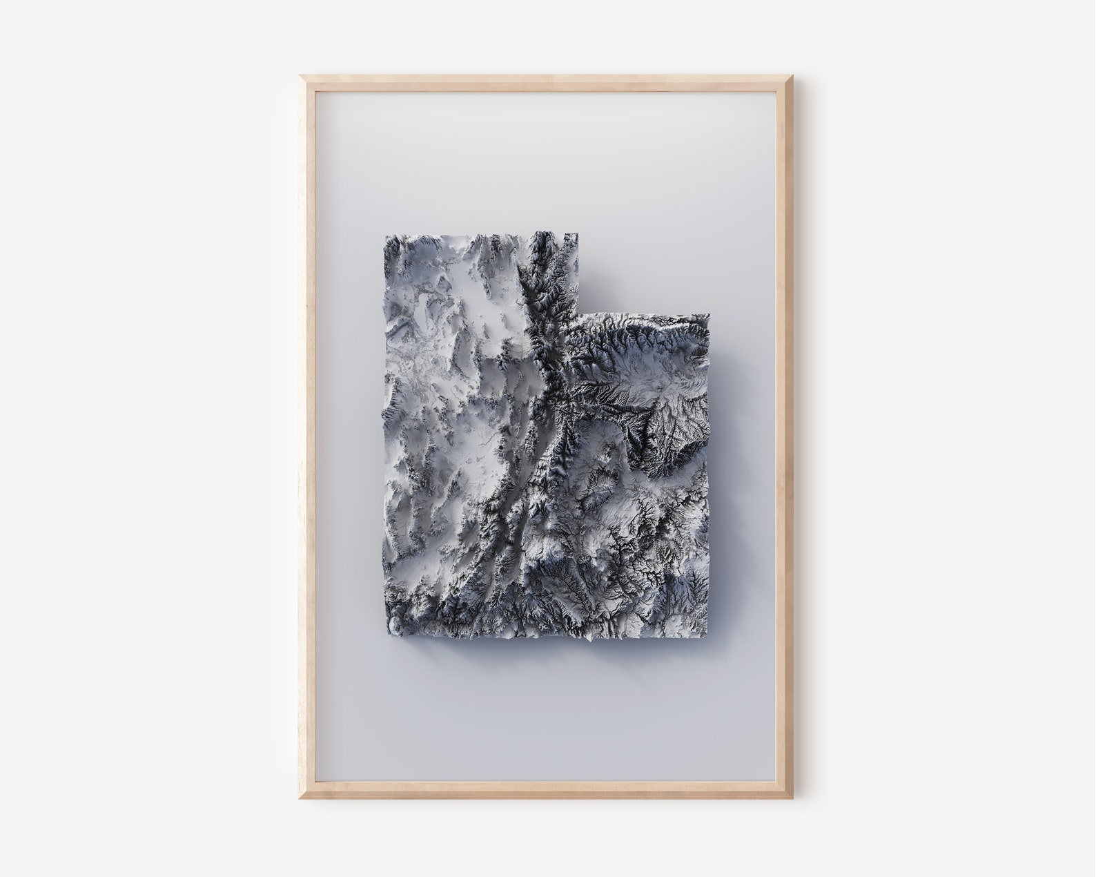 Utah Minimalist Relief Map | Stylized Art Cartography | Elevation ...