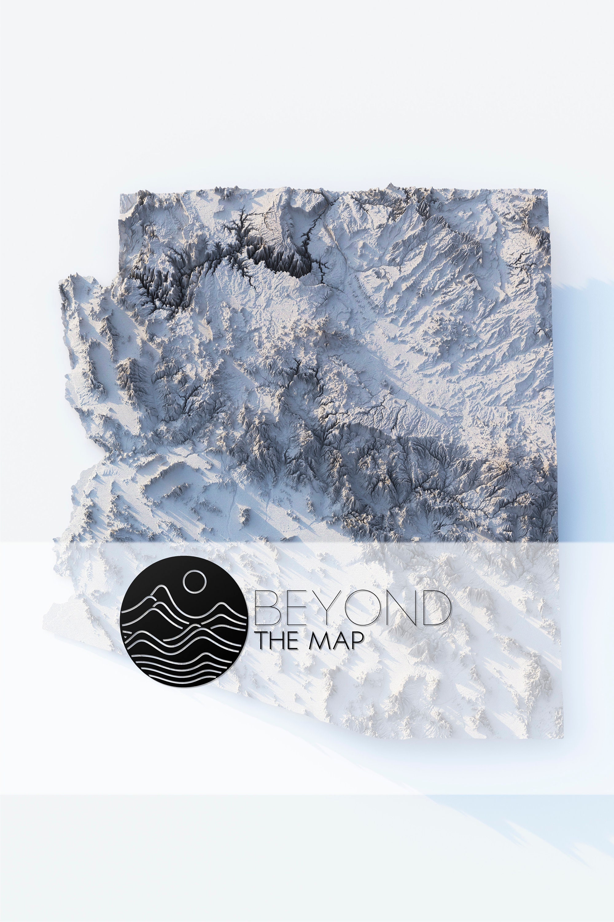 Arizona Stylized Minimalist Relief Map Map Art Cartography Elevation ...