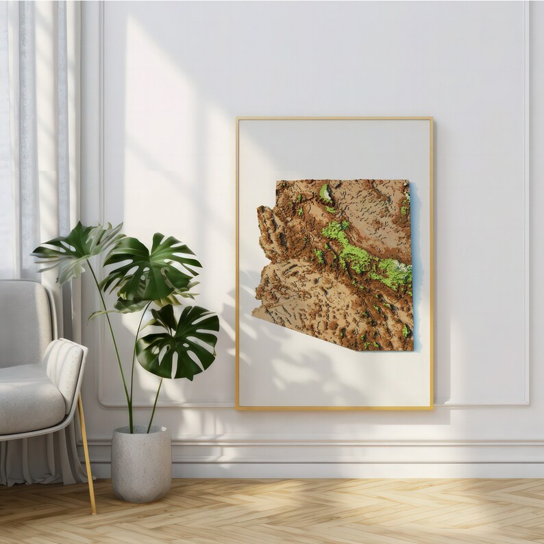 Arizona Stylized Voxel Art Relief Map Map Art Cartography Minecraft ...