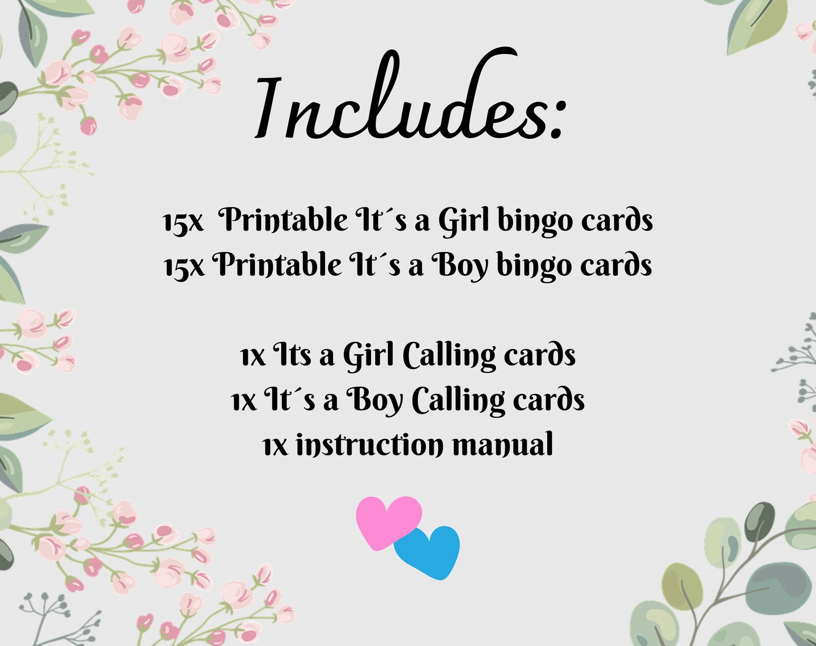 30 Baby in Bloom Bingo Cards Unique Gender Reveal Games Ideas Pregnancy ...