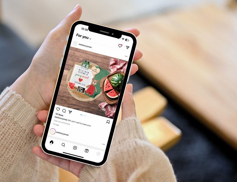 Watermelon Pregnancy Announcement, Fruit Themed Announcement for New ...