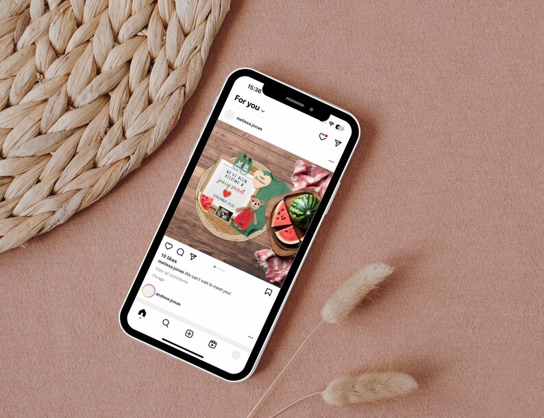 Watermelon Pregnancy Announcement, Fruit Themed Announcement for New ...