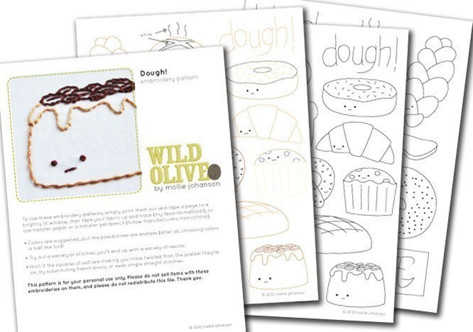 Dough - Baked Goods PDF Embroidery Pattern - Etsy