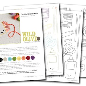 Crafty Characters - Digital Hand Embroidery Pattern - Etsy