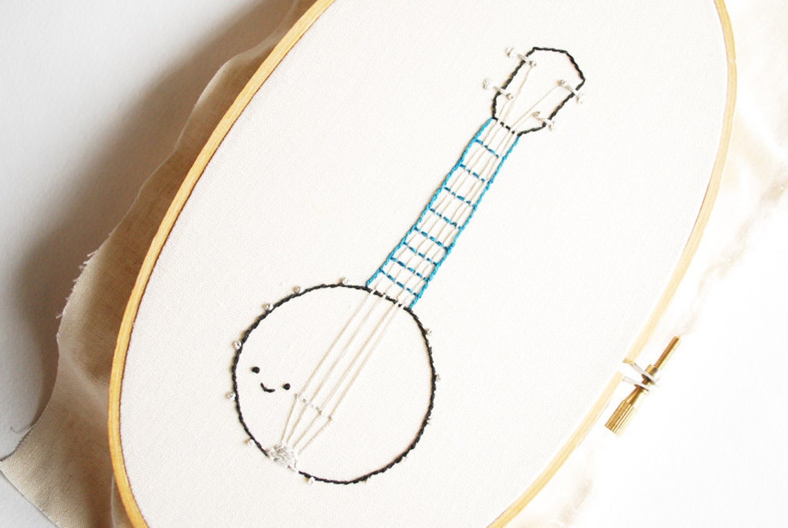 Musical Folk - Cute Instrument Hand Embroidery Pattern PDF - Etsy
