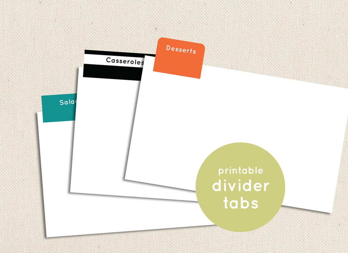 Printable and Editable Divider Tabs - Etsy