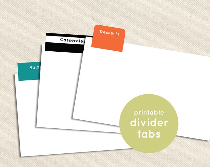 Printable and Editable Divider Tabs - Etsy