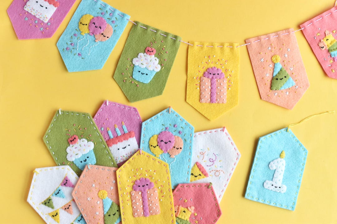 Celebrate Happy Felt Ornaments - Gift Tag & Garland DIY Project With ...