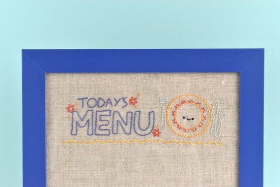 Today's Menu Embroidered Menu Board PDF Embroidery | Etsy