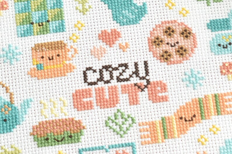 Cozy Cute - Kawaii Hygge PDF Cross Stitch Pattern - Etsy